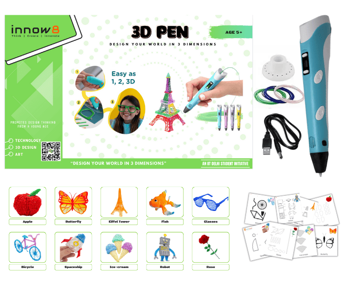 3D Pen Kit with 10 Stencils | Create 3D Art & Models | Perfect for Kids ...